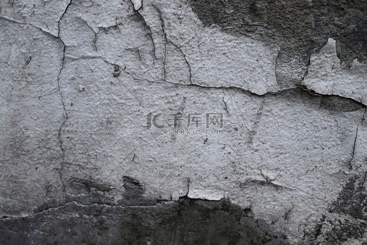 有裂缝和 lo 的老化混凝土墙的详细特写视图高清摄影大图-千库网