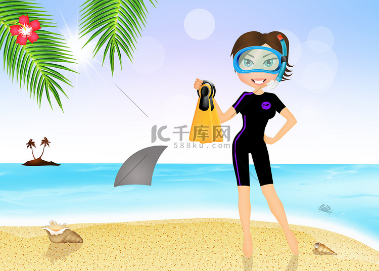 女孩让沉浸高清摄影大图-千库网