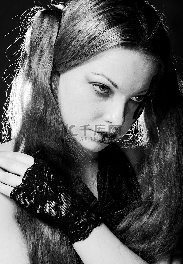 创意哥特妆容高清摄影大图-千库网