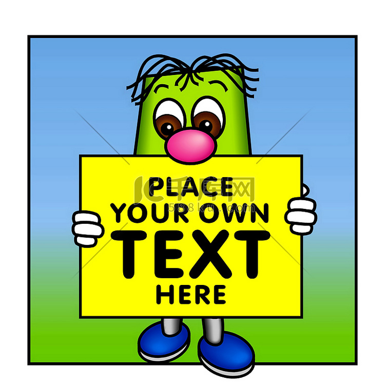 Heeny 打破相框，展示一张带有您的信息的海报。高清摄影大图-千库网