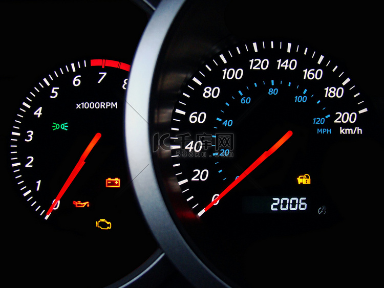 汽车仪表盘高清摄影大图-千库网