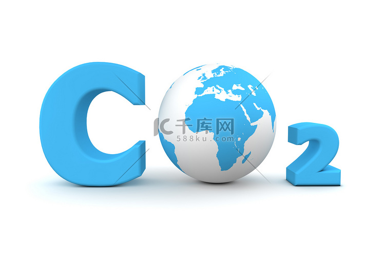 全球二氧化碳 CO2 - 蓝色高清摄影大图-千库网
