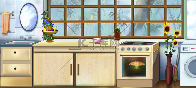 复古厨房高清摄影大图-千库网