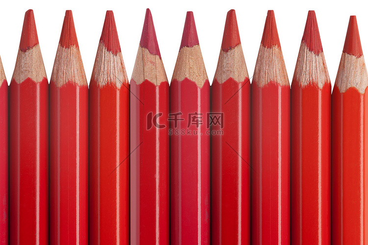 孤立在白色背景上的红色铅笔高清摄影大图-千库网