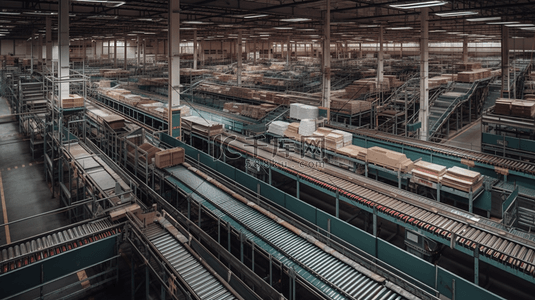 快递物流集散中心分拣室高清摄影大图-千库网