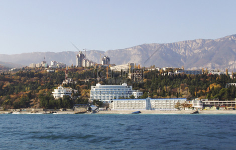 度假村和大海高清摄影大图-千库网