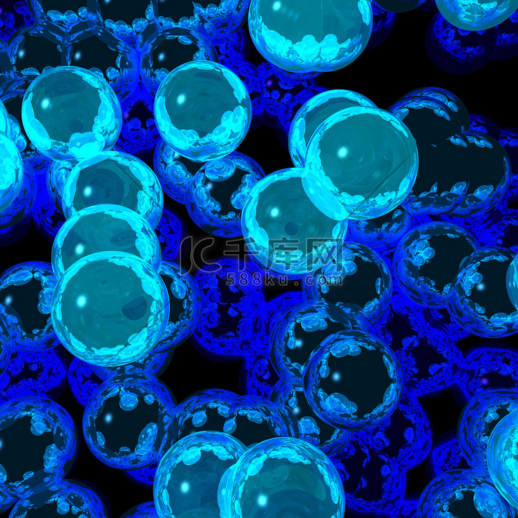 蓝色泡泡高清摄影大图-千库网