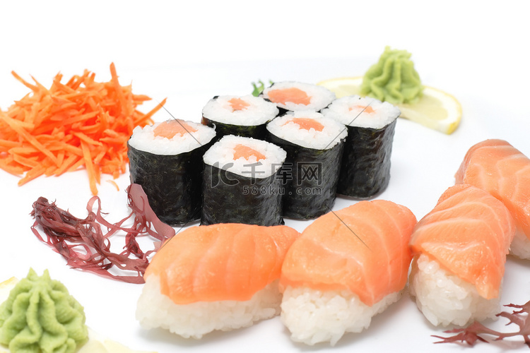 三文鱼套餐高清摄影大图-千库网