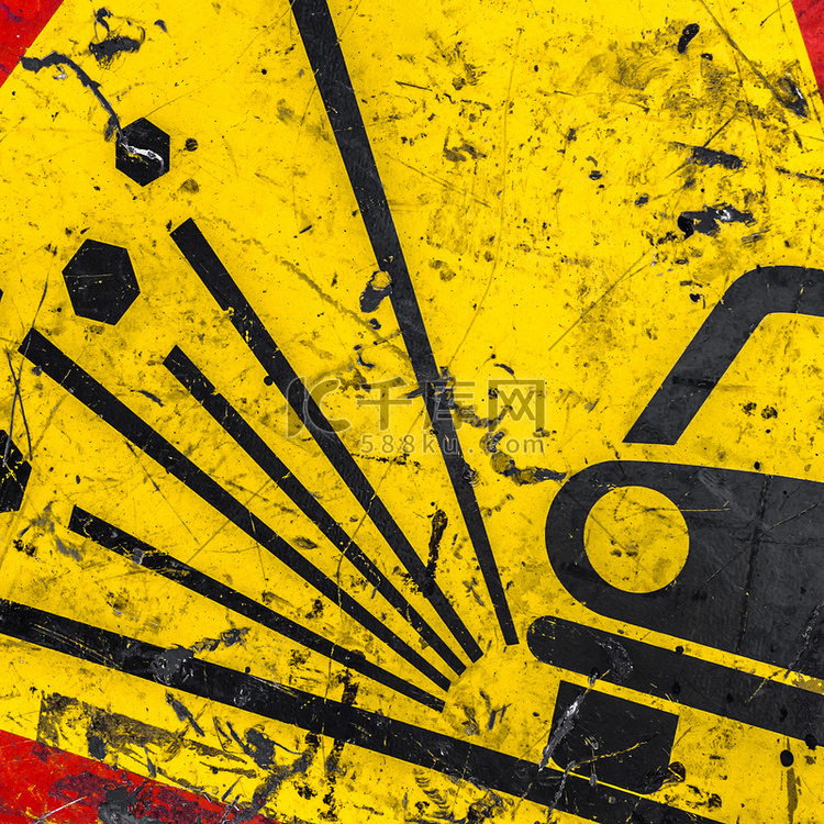 路面不稳定物质信号高清摄影大图-千库网