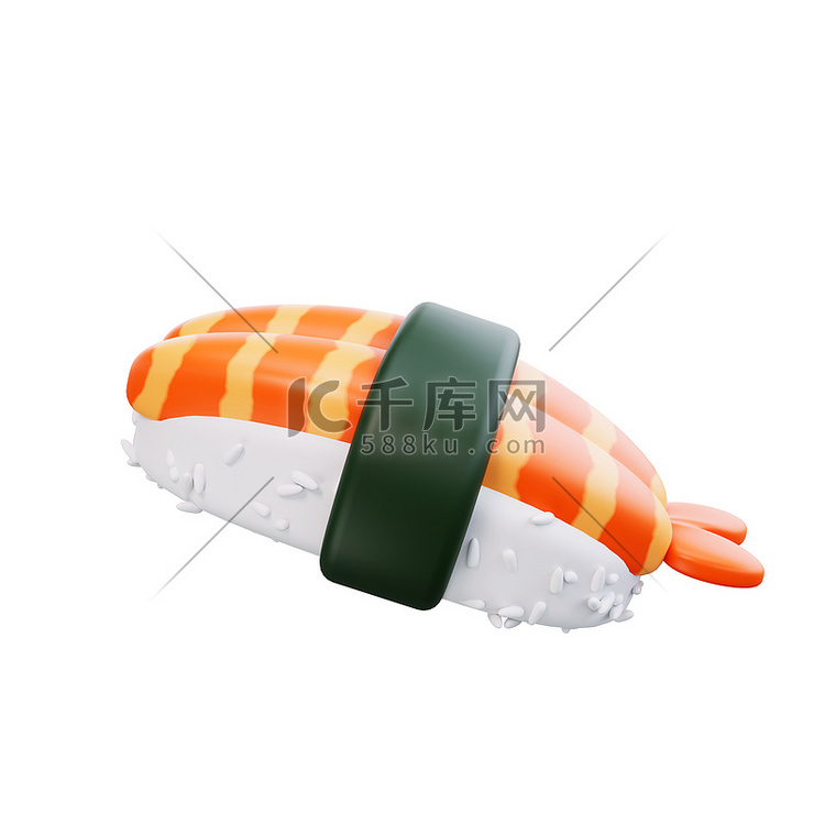 亚洲食品寿司的 3d 插图高清摄影大图-千库网
