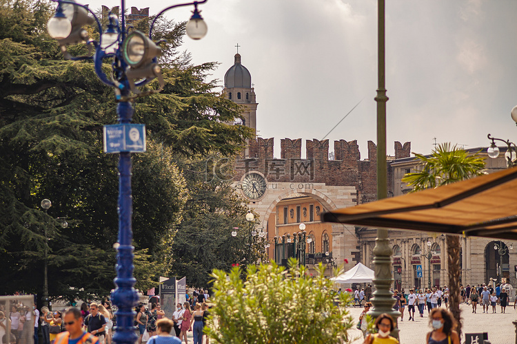 意大利维罗纳布拉广场日落 5高清摄影大图-千库网