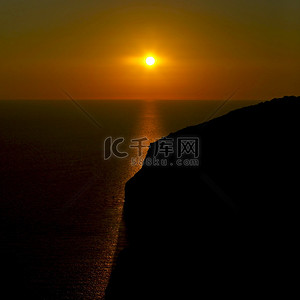 鼎力崖夕阳高清摄影大图-千库网