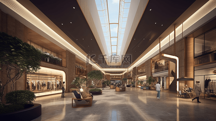 商场流苏灯装修效果图高清摄影大图-千库网