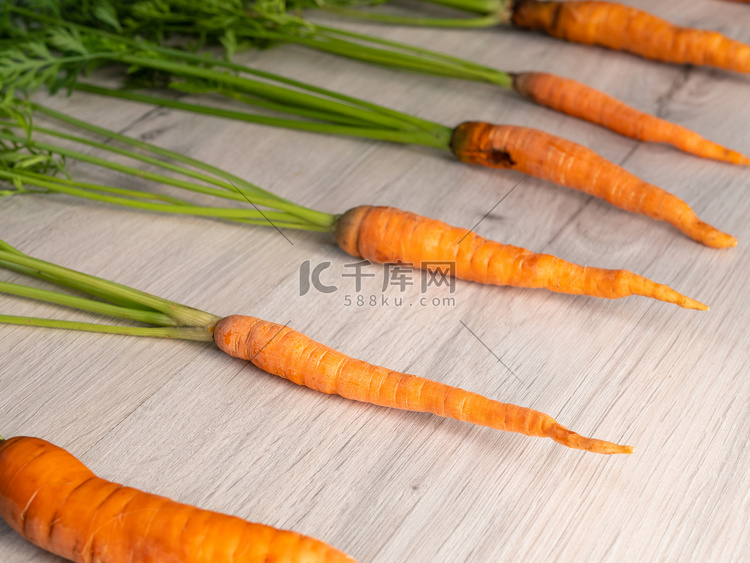 仅来自花园的新鲜胡萝卜。高清摄影大图-千库网