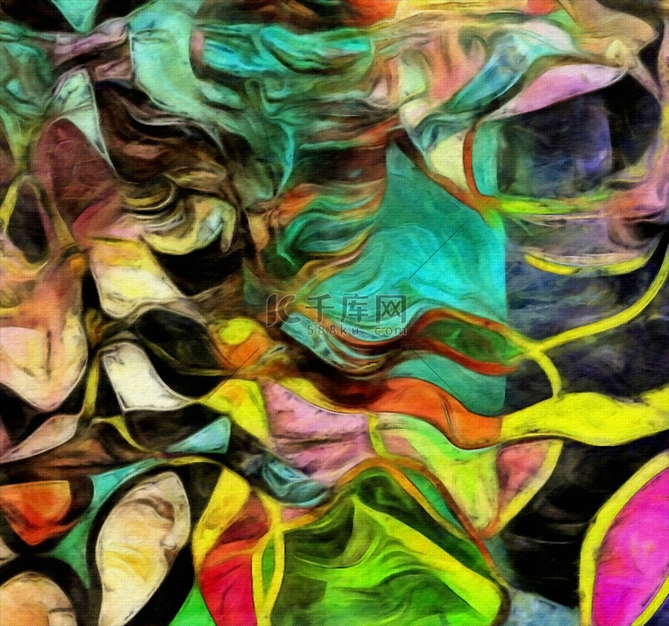 旋转的形状、颜色和线条高清摄影大图-千库网