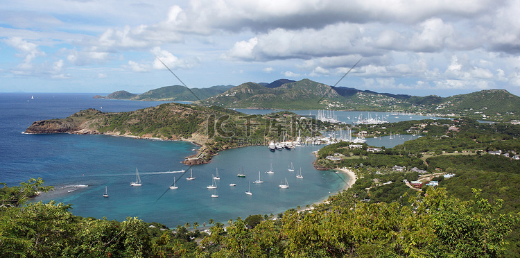 English Harbour and Nelsons Dockyard, 安提瓜和巴布达, Carib高清摄影大图-千库网