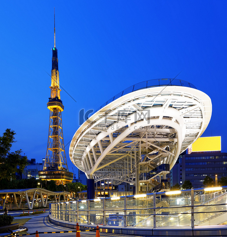 名古屋，日本城市天际线与名古屋塔。高清摄影大图-千库网