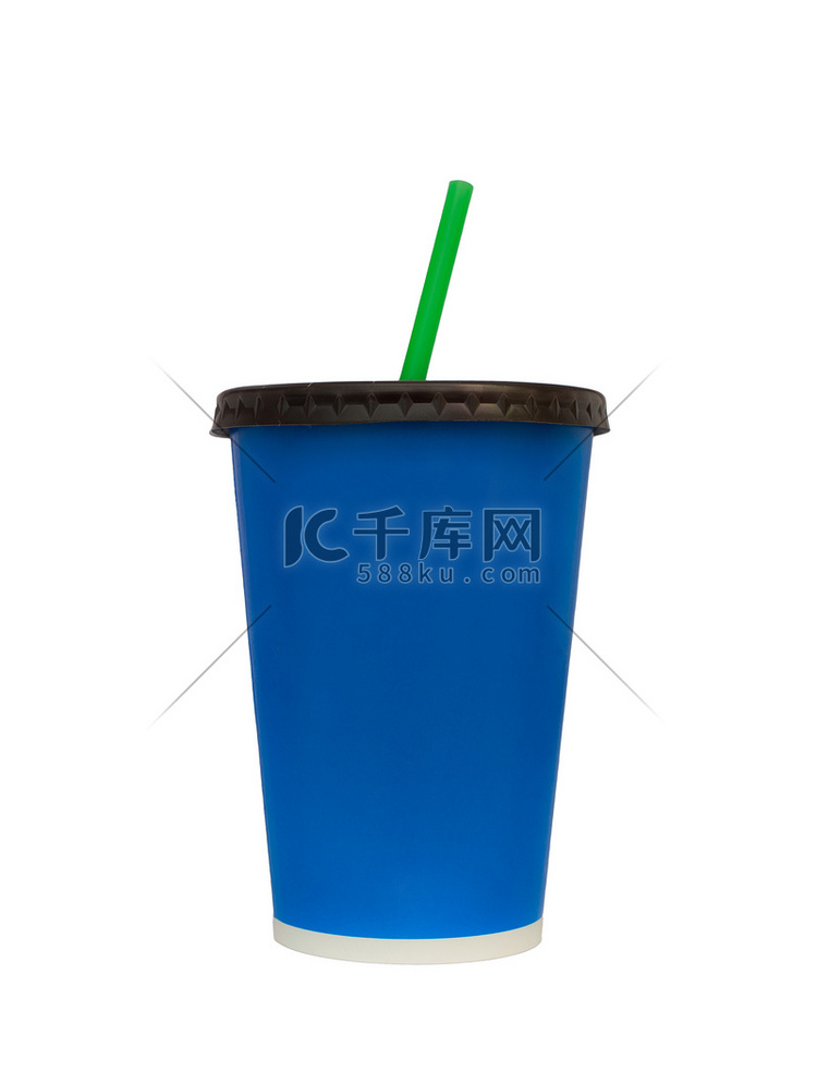 快餐饮水杯 Isoleted 上白色，剪切路径高清摄影大图-千库网