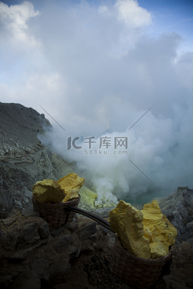 Ijen 火山口，爪哇，印度尼西亚高清摄影大图-千库网
