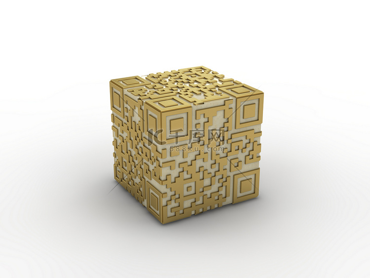 3d 呈现的 qr 代码的概念。高清摄影大图-千库网