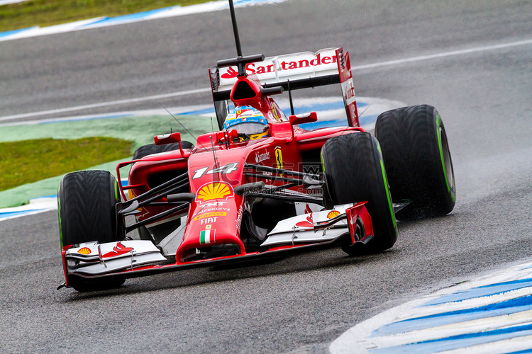 法拉利车队 F1 车队，费尔南多·阿隆索，2014 年高清摄影大图-千库网