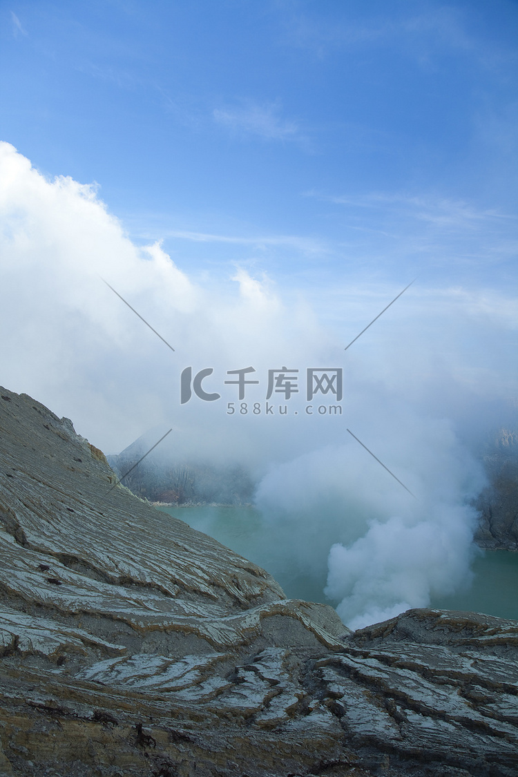火山 Ijen，Java，印度尼西亚，明亮的五颜六色的生动的题材高清摄影大图-千库网