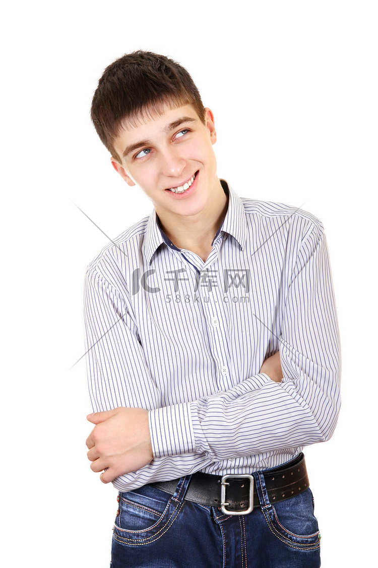 少年思考高清摄影大图-千库网