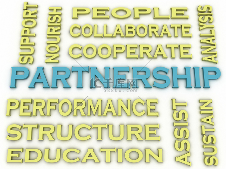 3d 图像伙伴关系问题概念词云背景高清摄影大图-千库网