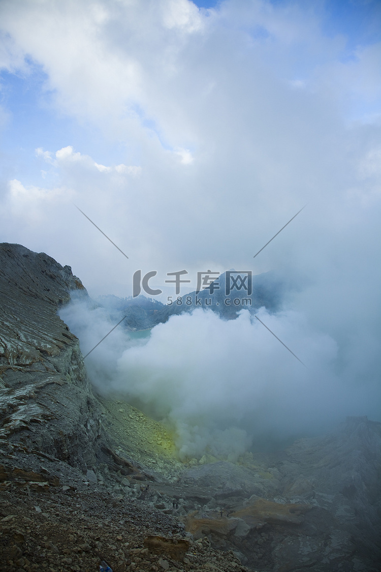 火山 Ijen，Java，印度尼西亚，明亮的五颜六色的生动的题材高清摄影大图-千库网