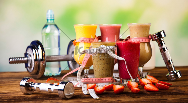 哑铃，健康清新理念高清摄影大图-千库网