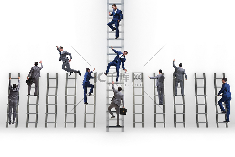 商人击败竞争对手的竞争理念高清摄影大图-千库网