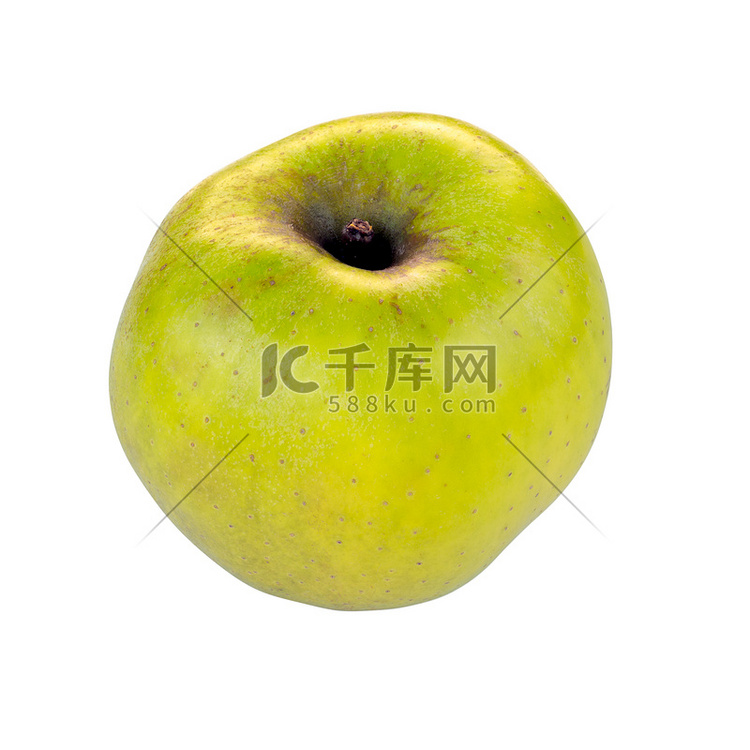 白色背景上的黄色 Renetta 苹果高清摄影大图-千库网