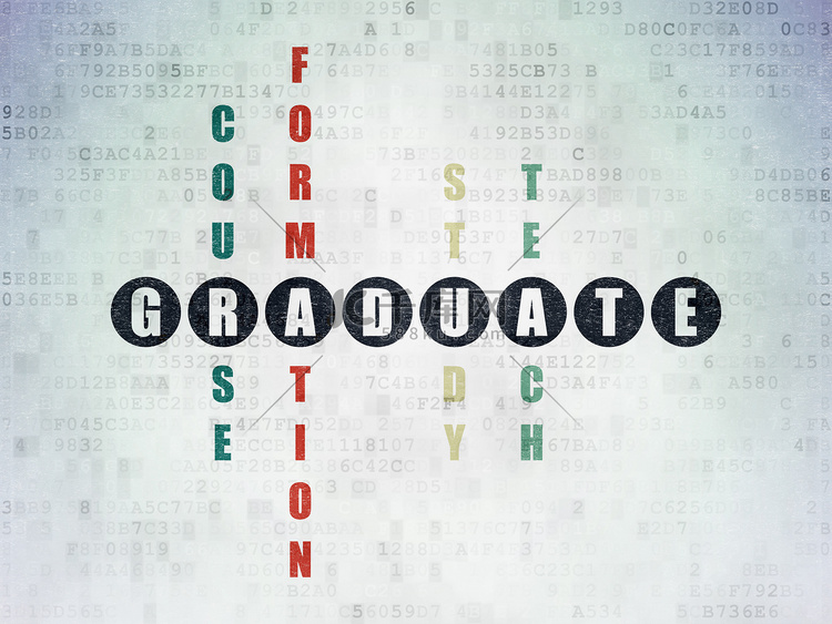 学习理念：Word Graduate 在解决填字游戏中高清摄影大图-千库网