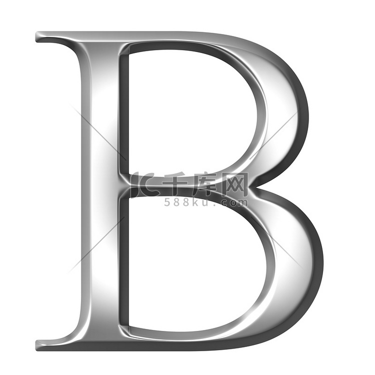 3D 银色希腊字母 Beta高清摄影大图-千库网