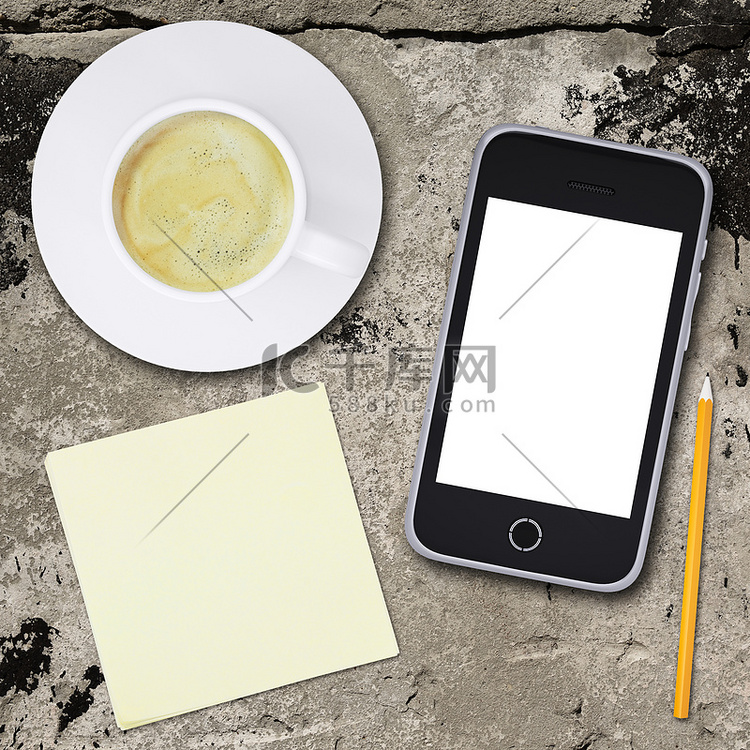 智能手机和咖啡杯高清摄影大图-千库网