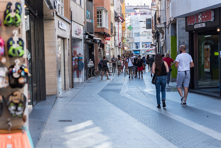 Covid 19 后 Lloret de Mar 的街道没有国际高清摄影大图-千库网