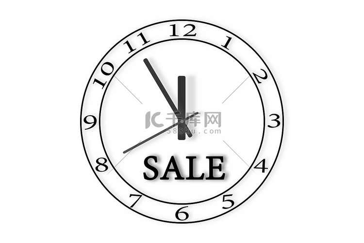 时钟显示时间 23:55。在时钟的指针下高清摄影大图-千库网