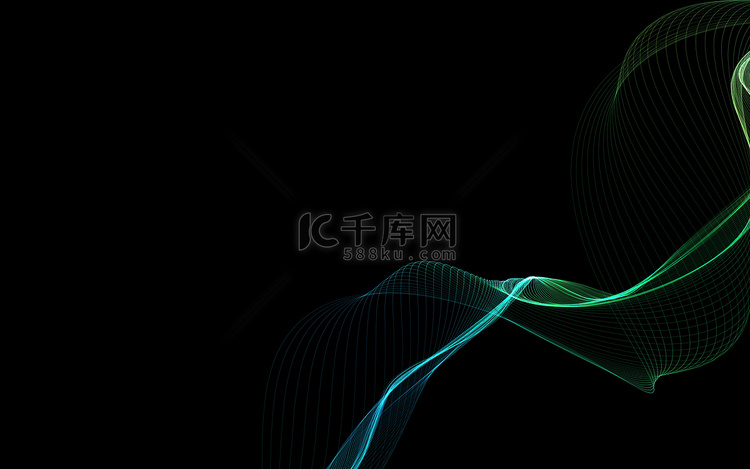 带有发光抽象波浪的深色抽象背景高清摄影大图-千库网