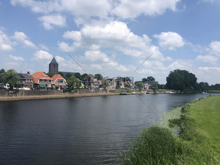 达尔夫森和 Overijssel 的 Vecht 河高清摄影大图-千库网