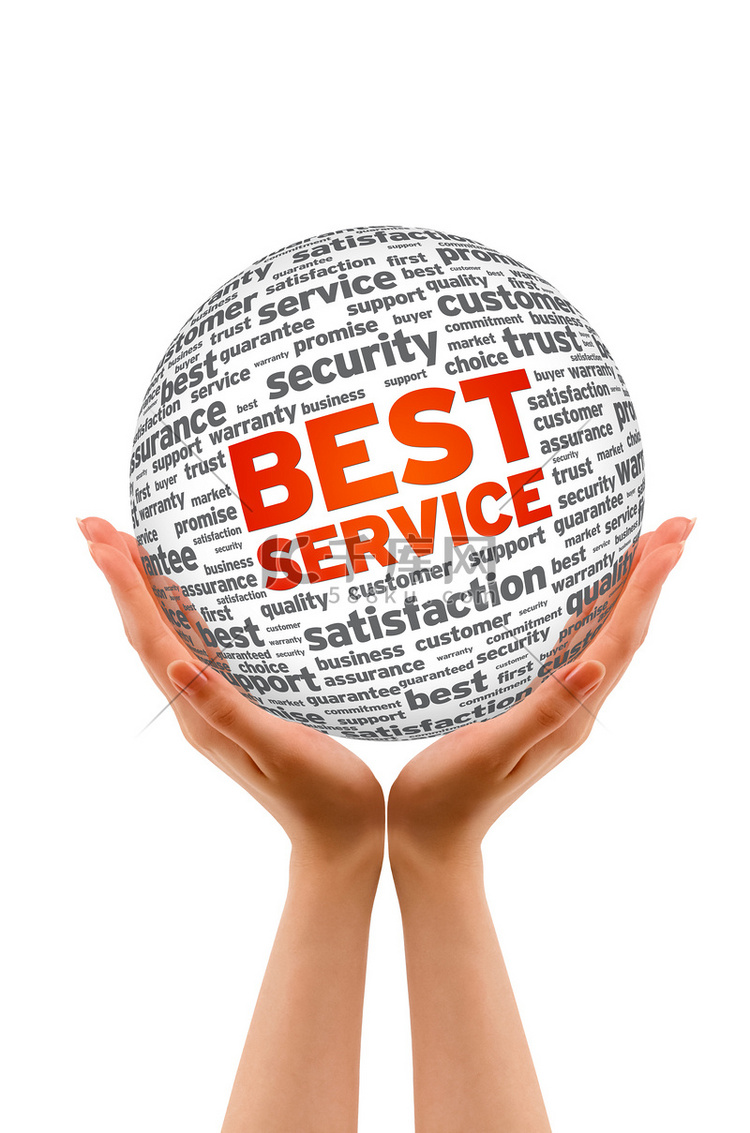 手里拿着一个最好的服务领域高清摄影大图-千库网