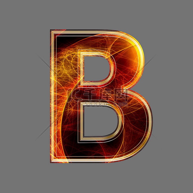 3d 抽象和未来派字母-B高清摄影大图-千库网