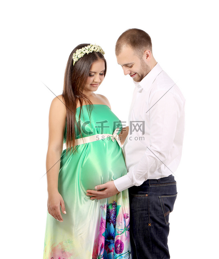 幸福的夫妻怀孕了。高清摄影大图-千库网