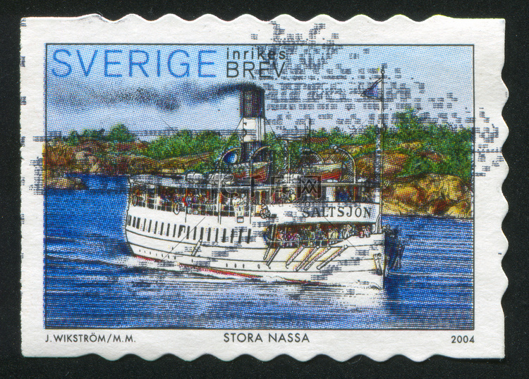 渡轮和 Stora Nassa 的景色高清摄影大图-千库网