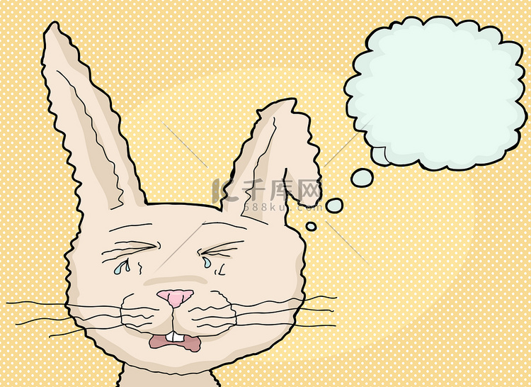 哭泣的卡通兔子高清摄影大图-千库网