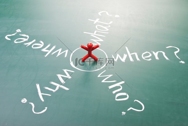 “who, why, what, where and when words with person”高清摄影大图-千库网