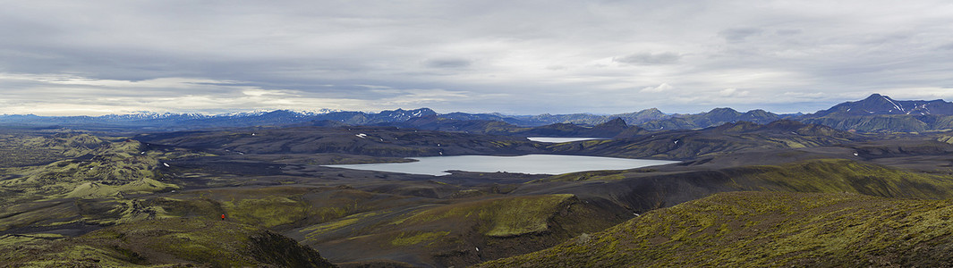五颜六色的宽全景，在火山风景的全景高清摄影大图-千库网