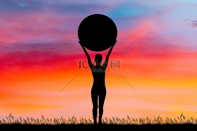 夕阳下的普拉提高清摄影大图-千库网