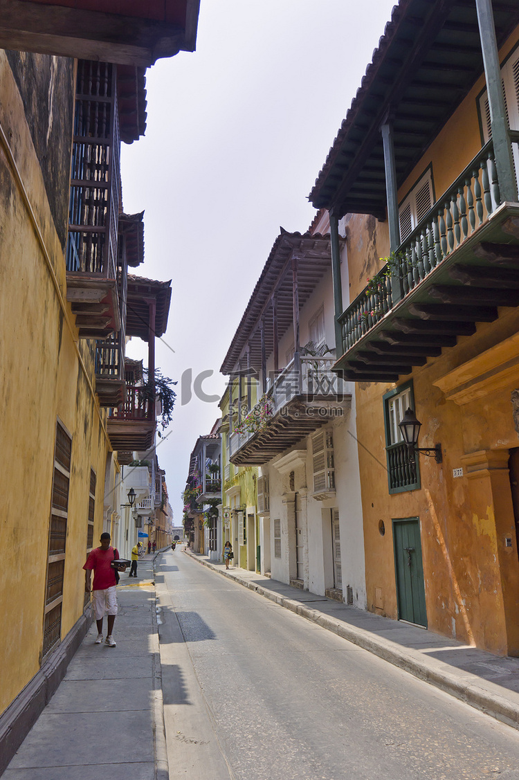 卡塔赫纳，旧城街景，哥伦比亚，南美高清摄影大图-千库网