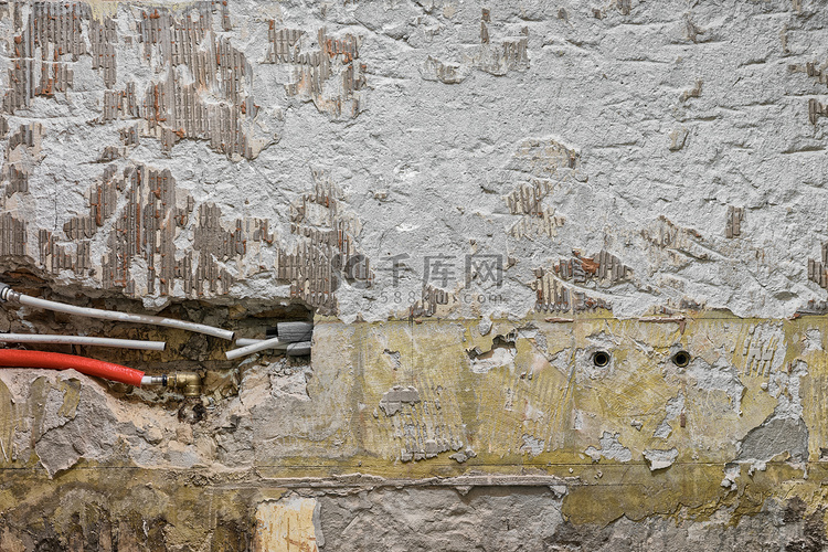 墙上的新水管高清摄影大图-千库网