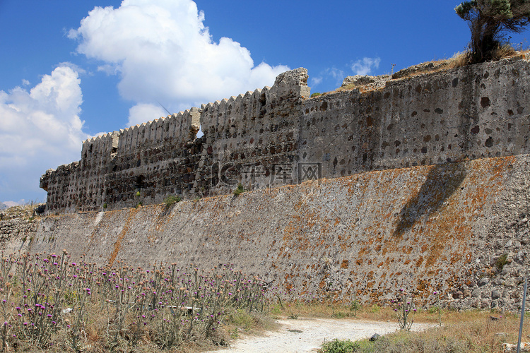 Antimachia 村附近的威尼斯城堡遗址高清摄影大图-千库网